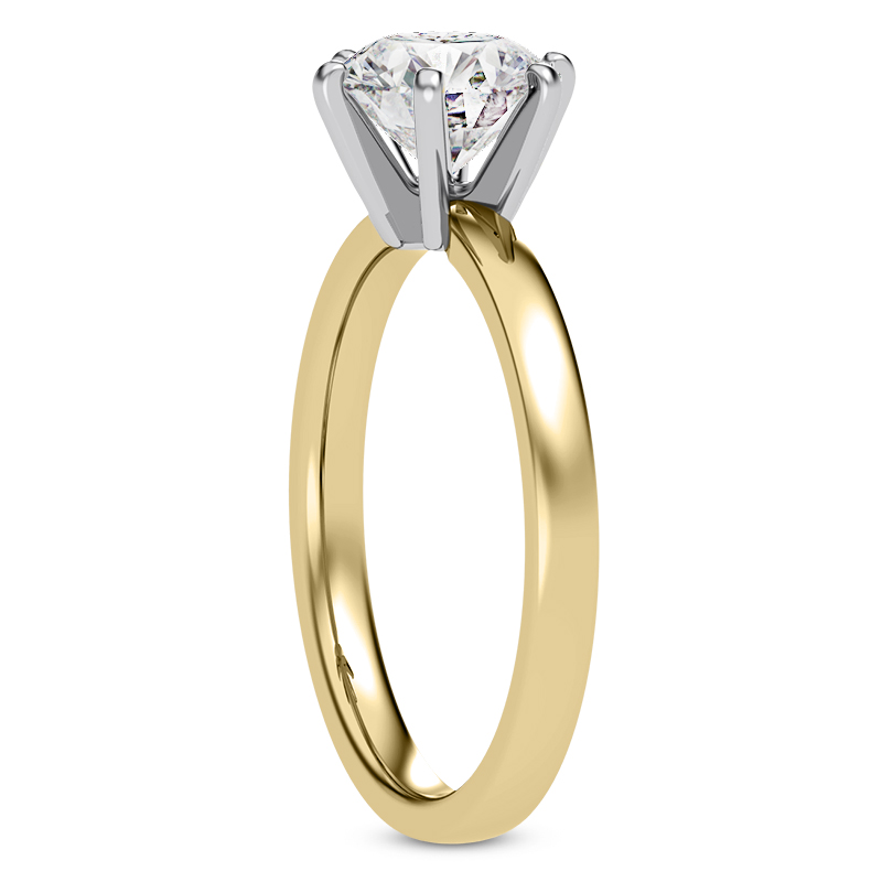 Boda Six Prong 1.5mm Comfort Fit Engagement Ring - 14K Yellow Gold