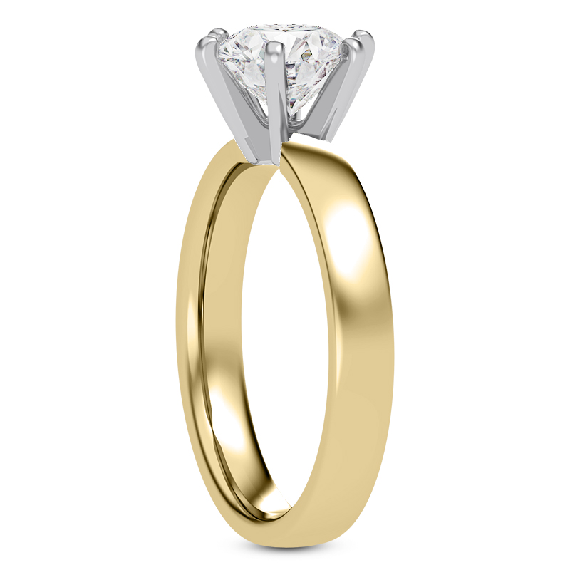 Boda Six Prong 3mm Comfort Fit Engagement Ring - 14K Yellow Gold